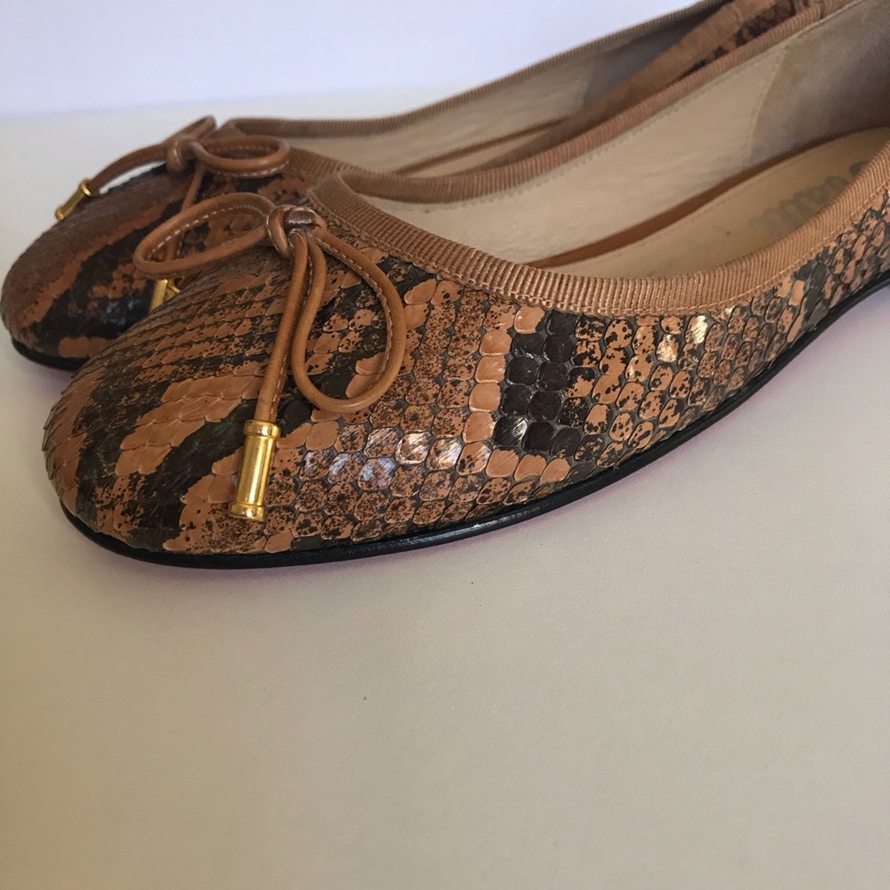 Snake Skin Ballerina Flats - Gem
